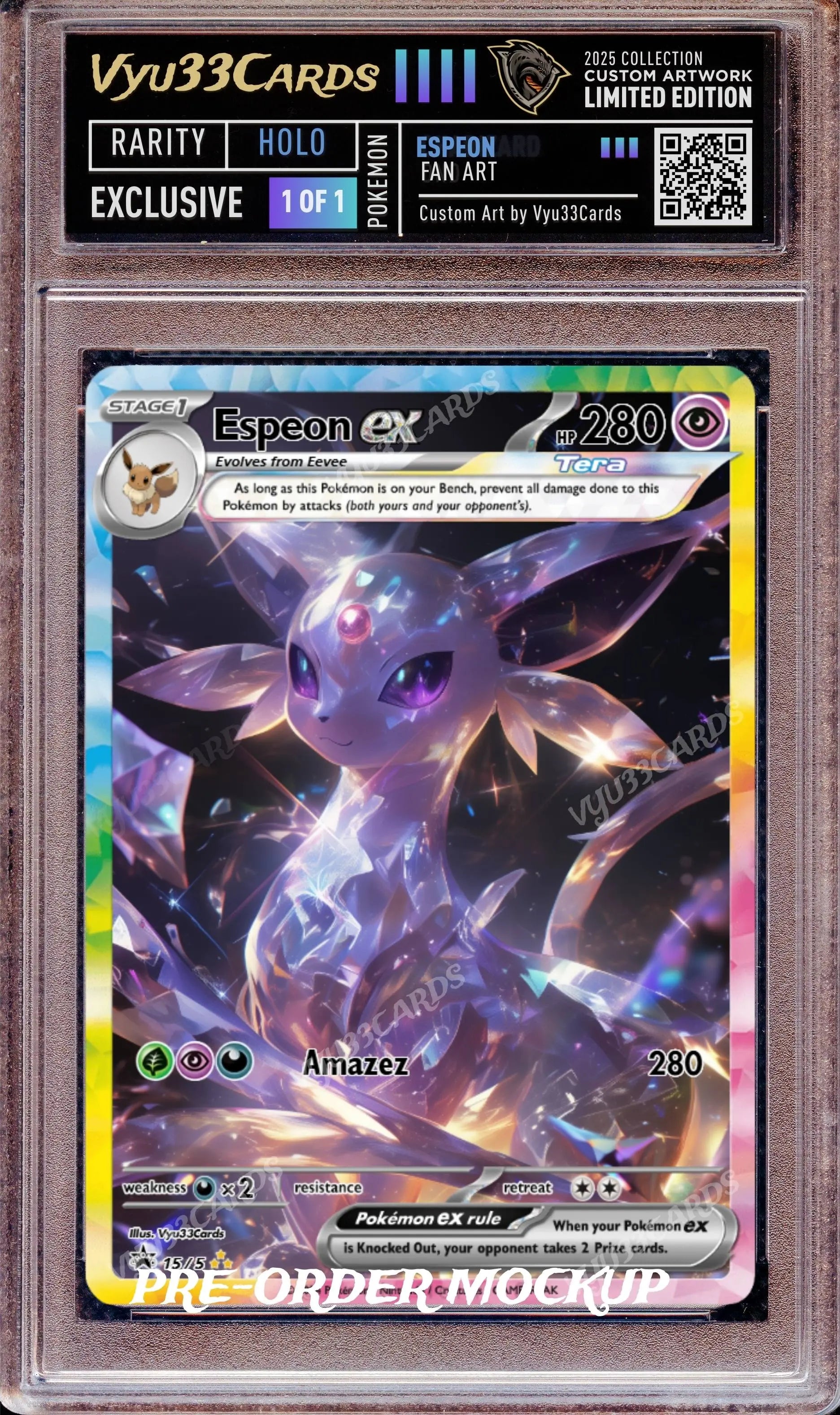 (Pre-Order) Exclusive 1 of 1 - Crystal Espeon Slab – Vyu33Cards